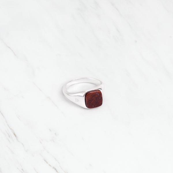 Red Jasper | Signet Square Ring – Beho Studio